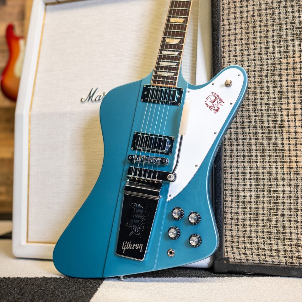 Gibson Limited Edition Firebird Lyre Tail Vibrola in Faded Pelham Blue ...