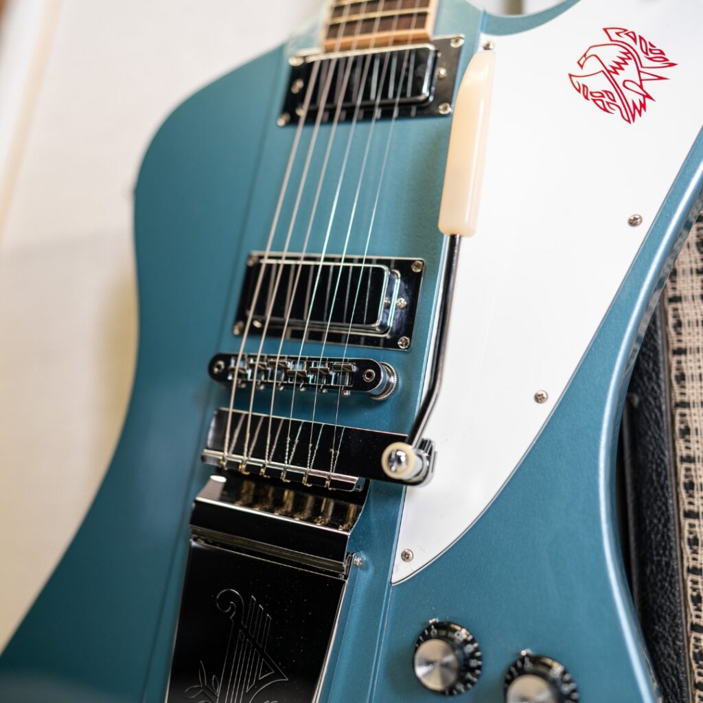 Gibson Limited Edition Firebird Lyre Tail Vibrola in Faded Pelham Blue ...