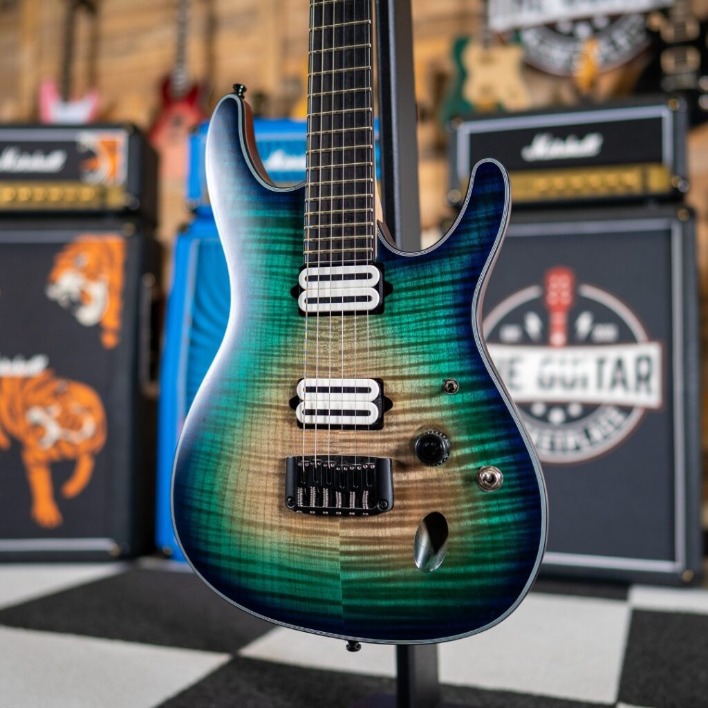 Ibanez Iron Label SIX6FDFM in Blue Space Burst with Upgraded DiMarzio Pickups & Hipshot Bridge ...