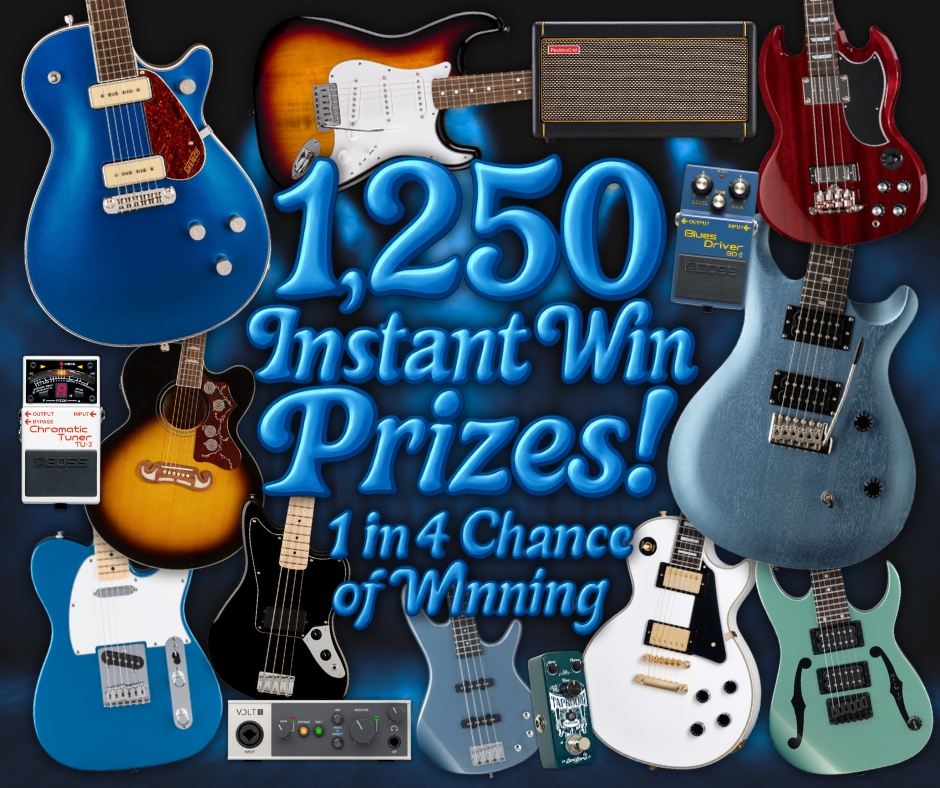 1,250 Instant Win Prizes - 1 in 4 Chance of Winning! - The Guitar ...