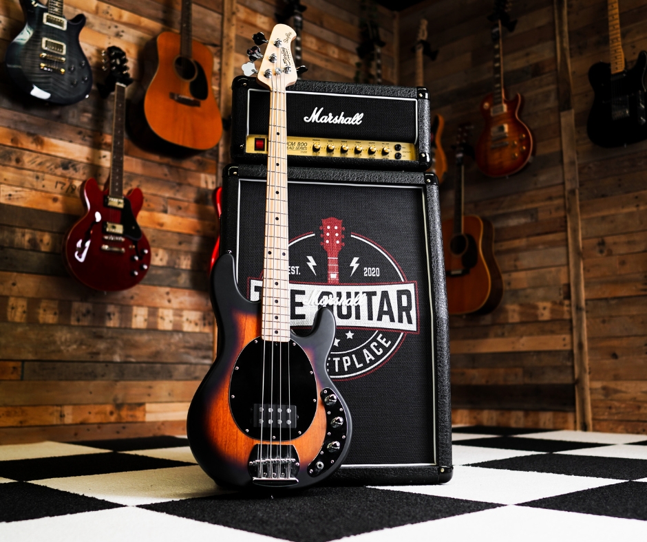 Sterling Stingray Ray4 SUB Bass in Vintage Sunburst Satin - The Guitar ...