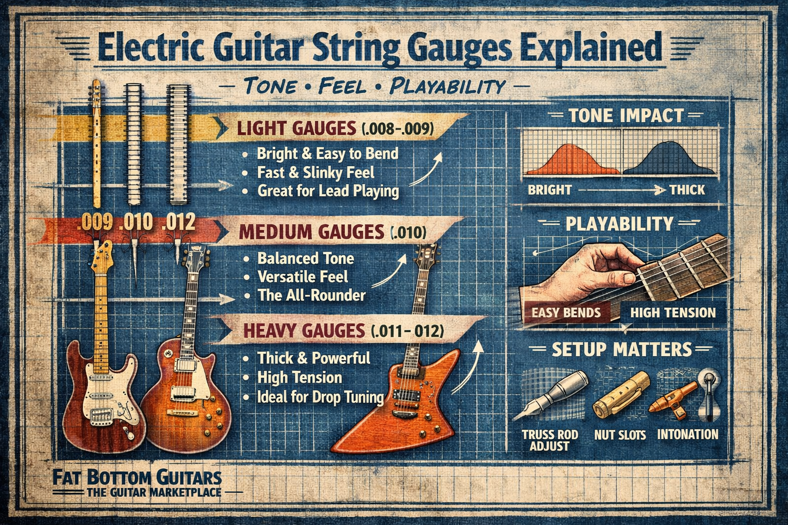 Electric Guitar String Gauges Explained: How Thickness Shapes Tone ...