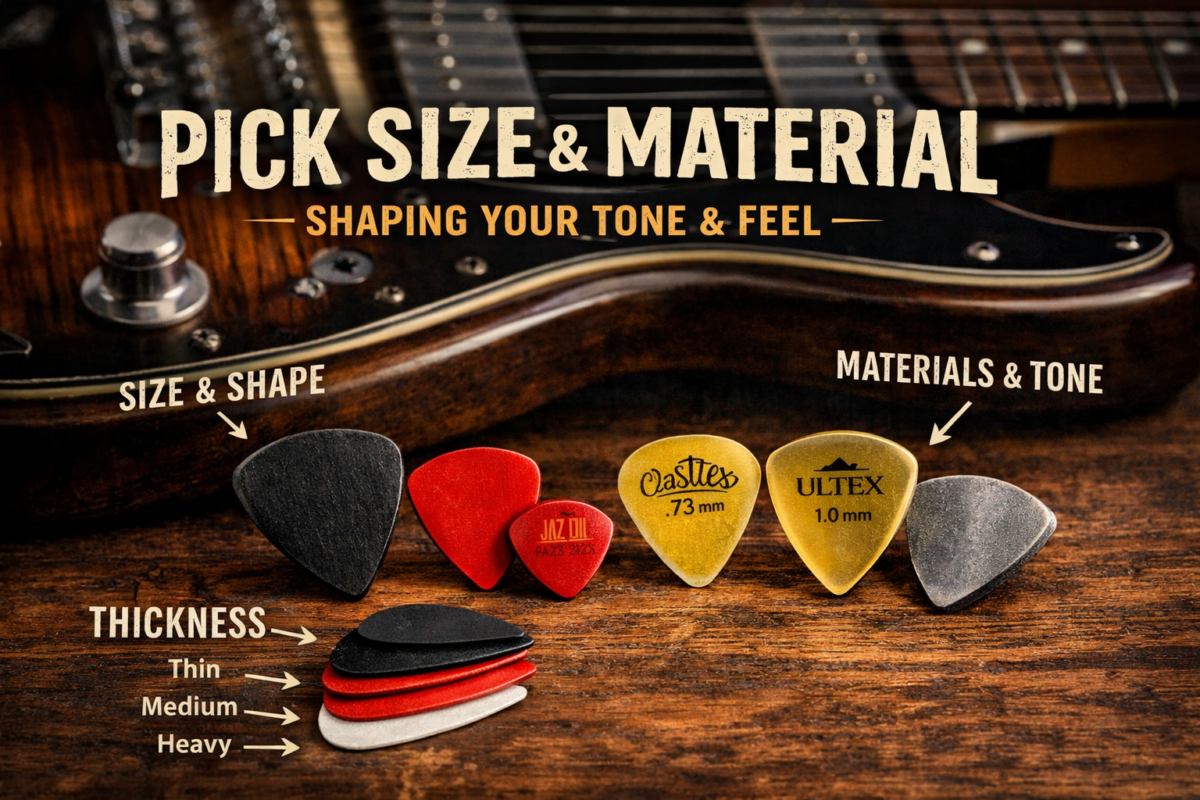 Small Detail, Big Difference: How Guitar Pick Size and Material Shape ...